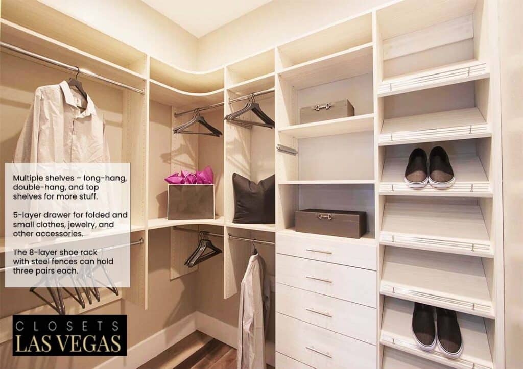 Energetic & White: A Modern Walk-In Closet that Stuns in Las Vegas